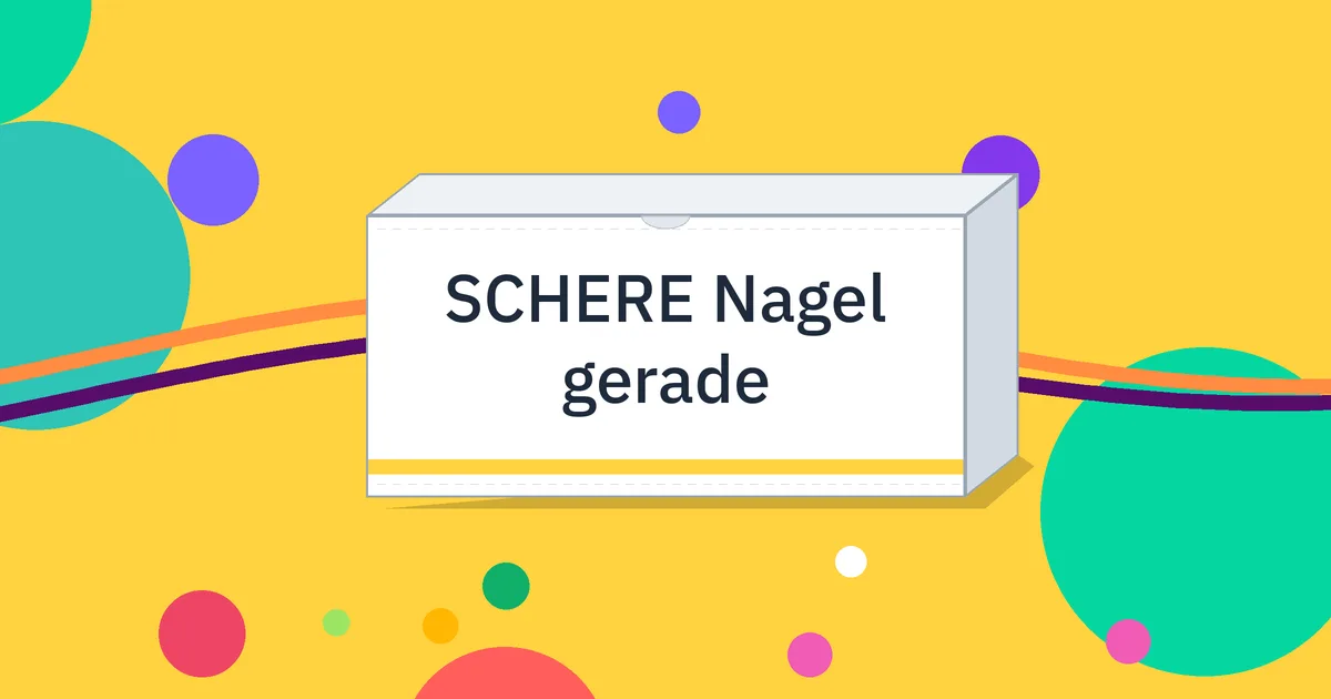 Symbolbild: Packung mit der Aufschrift SCHERE Nagel gerade (PZN 04849927) – Verfügbarkeit und Bezug in Apotheken in Frankfurt am Main
