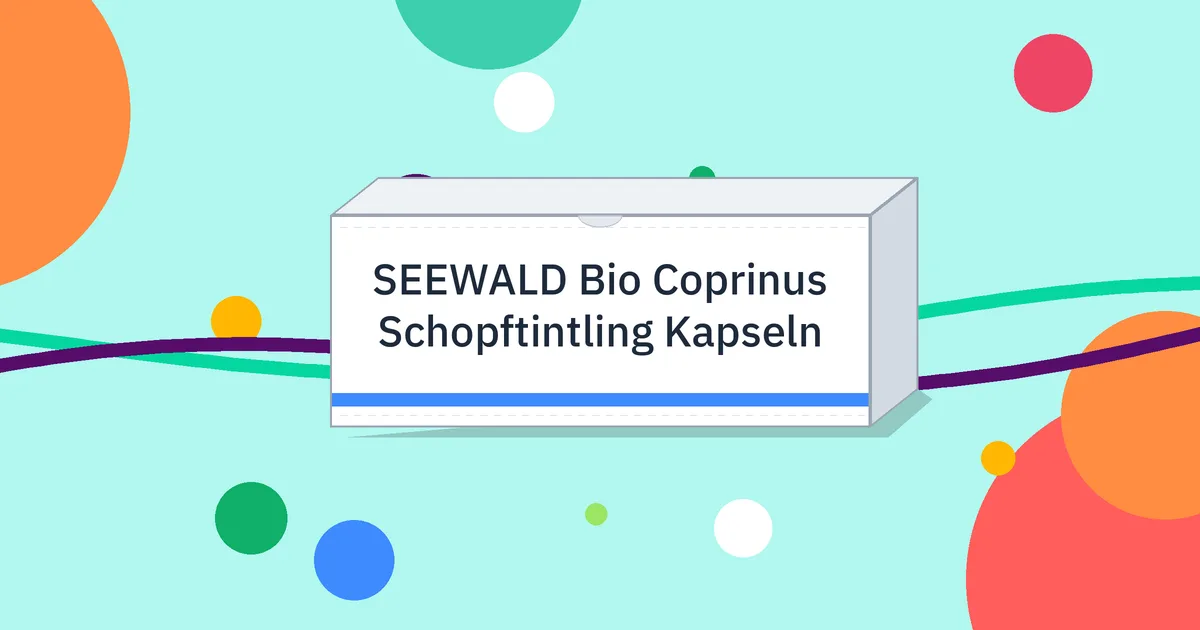 Symbolbild: Packung mit der Aufschrift SEEWALD Bio Coprinus Schopftintling Kapseln (PZN 20164212) – Verfügbarkeit und Bezug in Apotheken in Frankfurt am Main