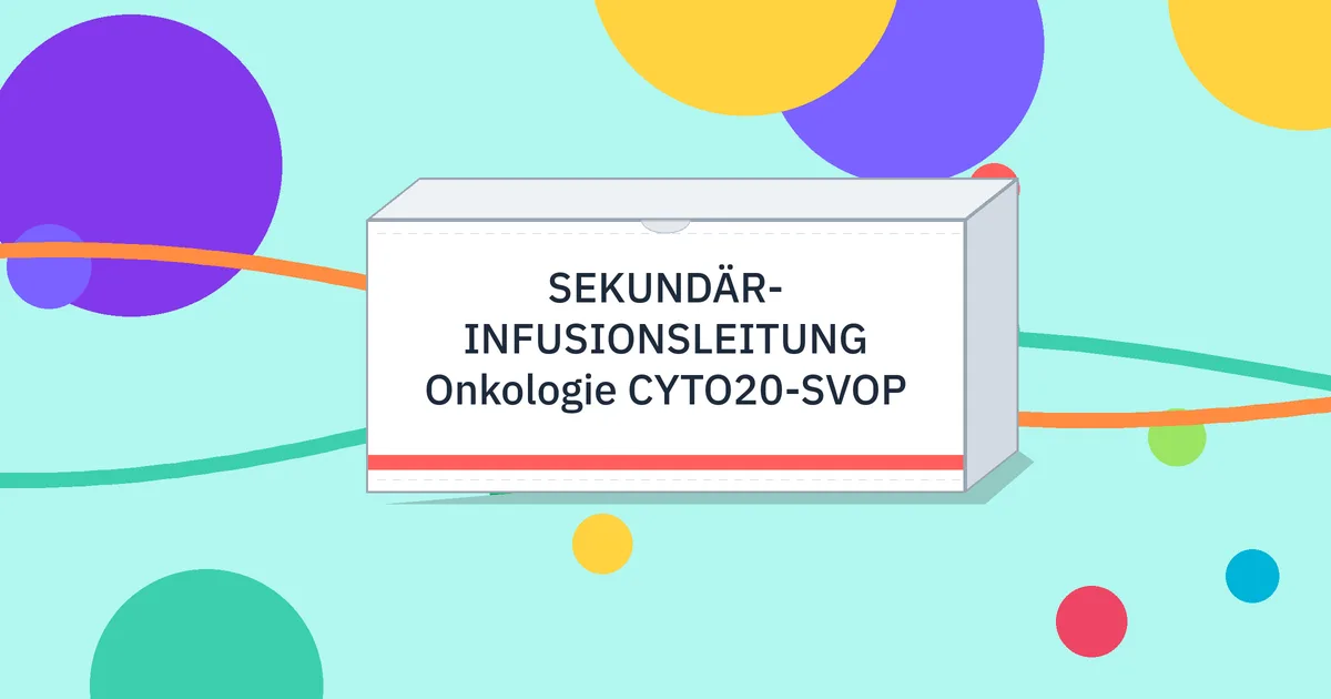 Symbolbild: Packung mit der Aufschrift SEKUNDÄR-INFUSIONSLEITUNG Onkologie CYTO20-SVOP (PZN 12413523) – Verfügbarkeit und Bezug in Apotheken in Frankfurt am Main