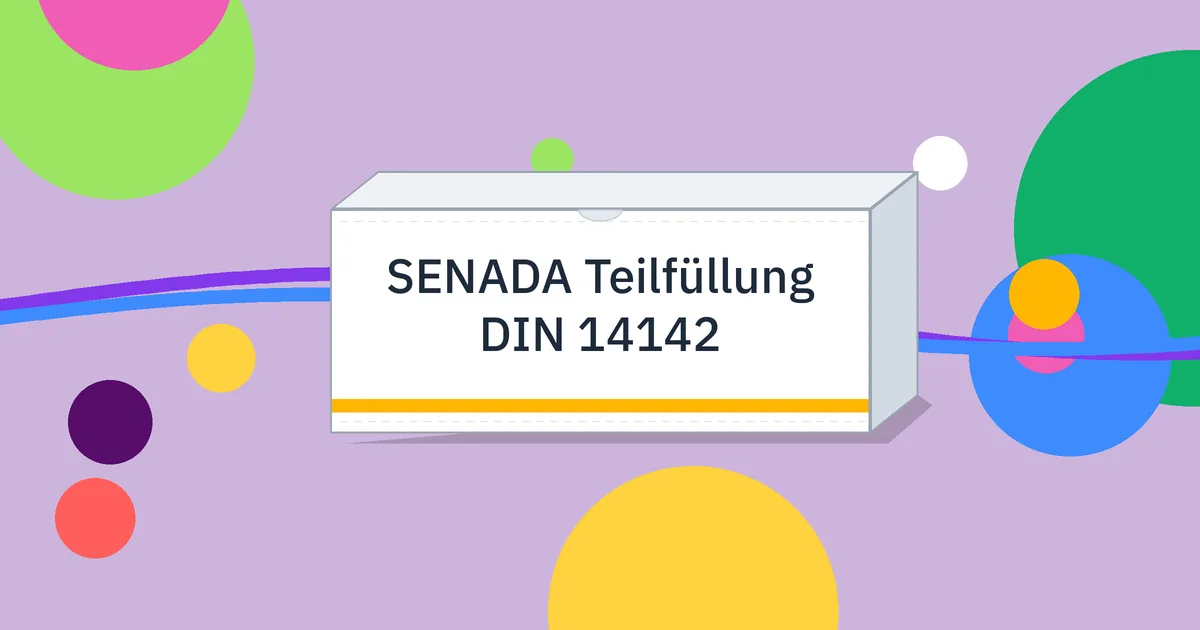 Symbolbild: Packung mit der Aufschrift SENADA Teilfüllung DIN 14142 (PZN 02062979) – Verfügbarkeit und Bezug in Apotheken in Frankfurt am Main
