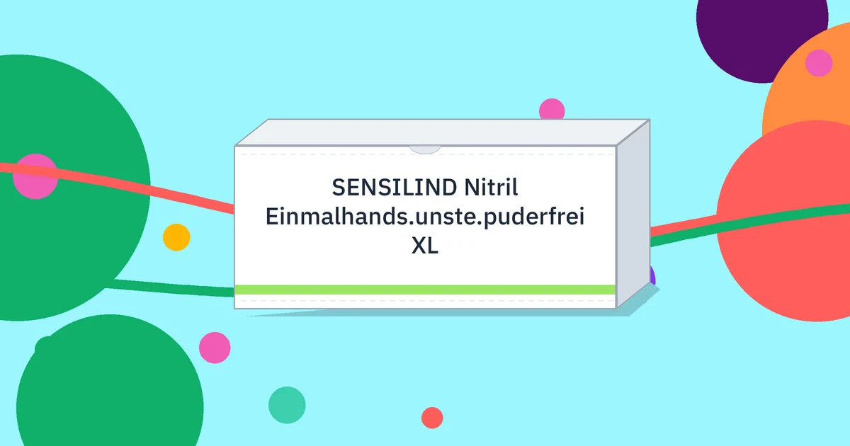 Symbolbild: Packung mit der Aufschrift SENSILIND Nitril Einmalhands.unste.puderfrei XL (PZN 18047410) – Verfügbarkeit und Bezug in Apotheken in Frankfurt am Main