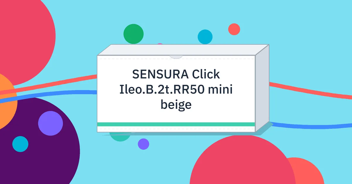 Symbolbild: Packung mit der Aufschrift SENSURA Click Ileo.B.2t.RR50 mini beige (PZN 03098241) – Verfügbarkeit und Bezug in Apotheken in Frankfurt am Main