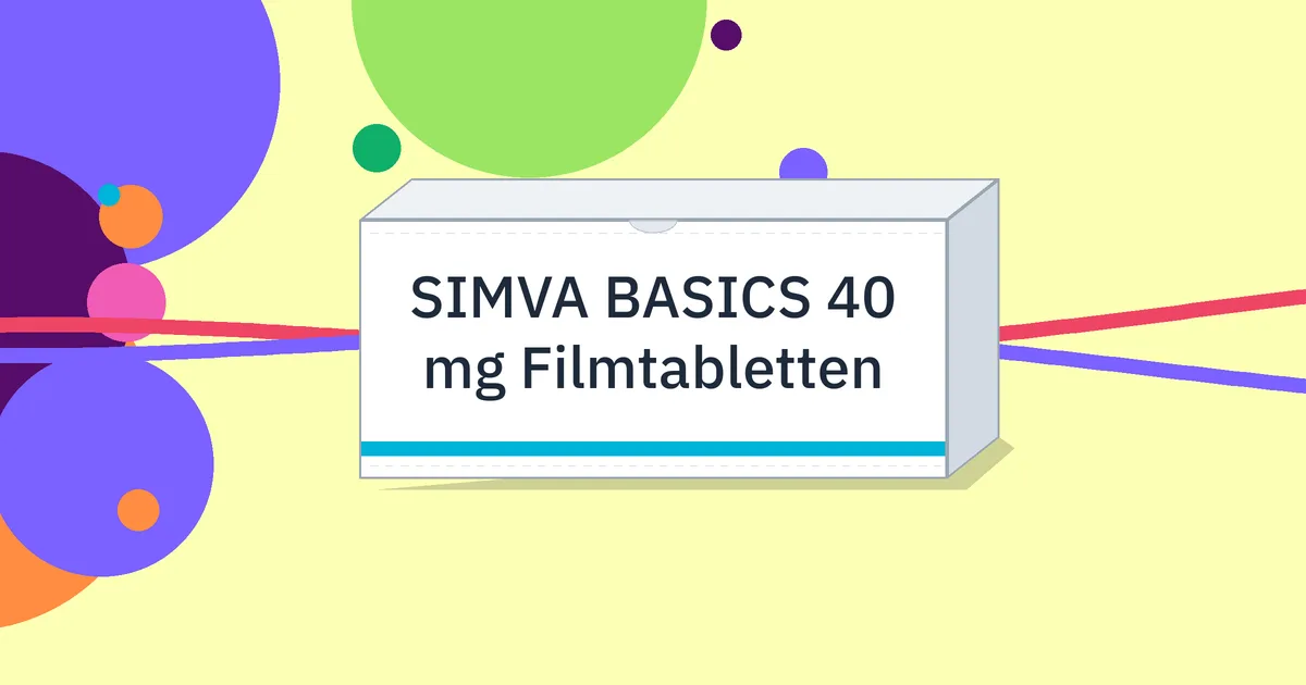 Symbolbild: Packung mit der Aufschrift SIMVA BASICS 40 mg Filmtabletten (PZN 00232259) – Verfügbarkeit und Bezug in Apotheken in Frankfurt am Main