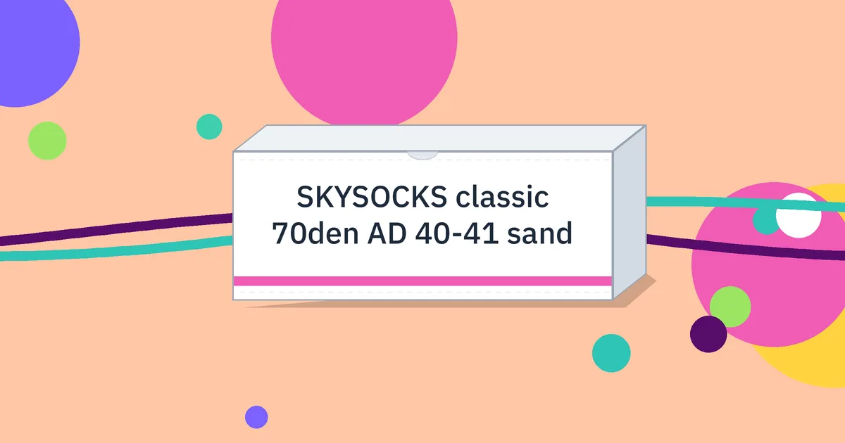 Symbolbild: Packung mit der Aufschrift SKYSOCKS classic 70den AD 40-41 sand (PZN 18664060) – Verfügbarkeit und Bezug in Apotheken in Frankfurt am Main
