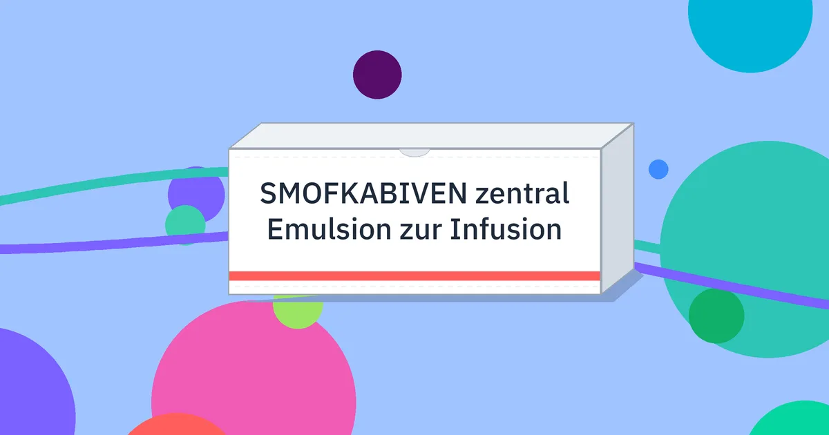 Symbolbild: Packung mit der Aufschrift SMOFKABIVEN zentral Emulsion zur Infusion (PZN 20193099) – Verfügbarkeit und Bezug in Apotheken in Frankfurt am Main