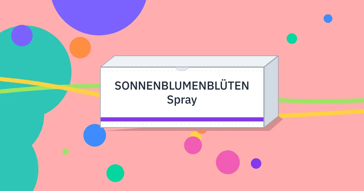 Symbolbild: Packung mit der Aufschrift SONNENBLUMENBLÜTEN Spray (PZN 17555908) – Verfügbarkeit und Bezug in Apotheken in Frankfurt am Main