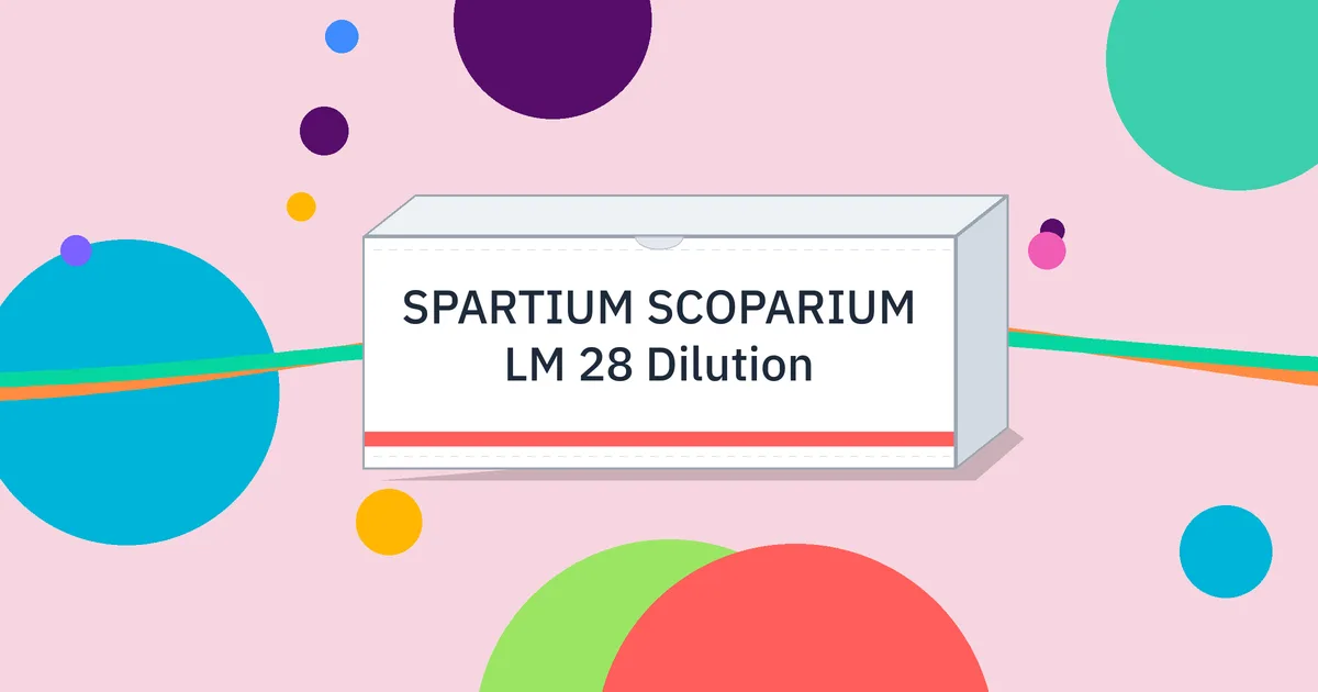 Symbolbild: Packung mit der Aufschrift SPARTIUM SCOPARIUM LM 28 Dilution (PZN 13194922) – Verfügbarkeit und Bezug in Apotheken in Frankfurt am Main