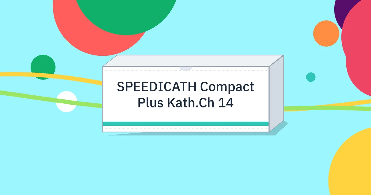 Symbolbild: Packung mit der Aufschrift SPEEDICATH Compact Plus Kath.Ch 14 (PZN 05531512) – Verfügbarkeit und Bezug in Apotheken in Frankfurt am Main