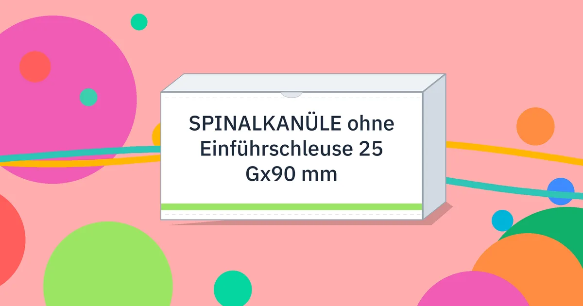 Symbolbild: Packung mit der Aufschrift SPINALKANÜLE ohne Einführschleuse 25 Gx90 mm (PZN 03946315) – Verfügbarkeit und Bezug in Apotheken in Frankfurt am Main