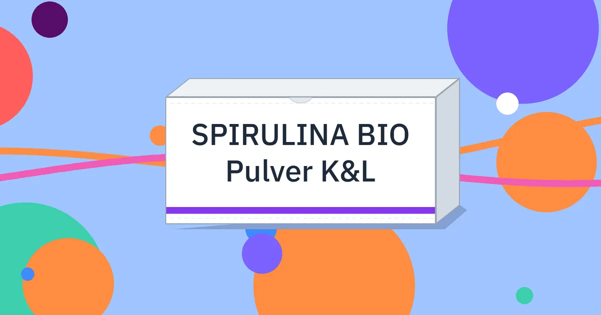 Symbolbild: Packung mit der Aufschrift SPIRULINA BIO Pulver K&L (PZN 17962602) – Verfügbarkeit und Bezug in Apotheken in Frankfurt am Main