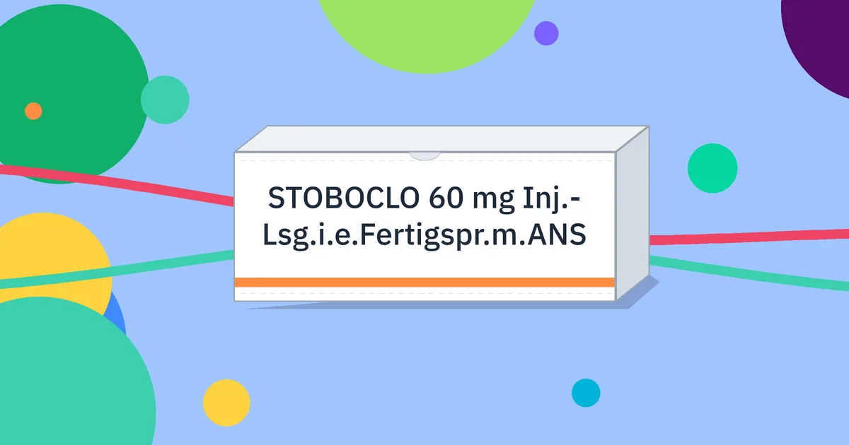 Symbolbild: Packung mit der Aufschrift STOBOCLO 60 mg Inj.-Lsg.i.e.Fertigspr.m.ANS (PZN 20366737) – Verfügbarkeit und Bezug in Apotheken in Frankfurt am Main