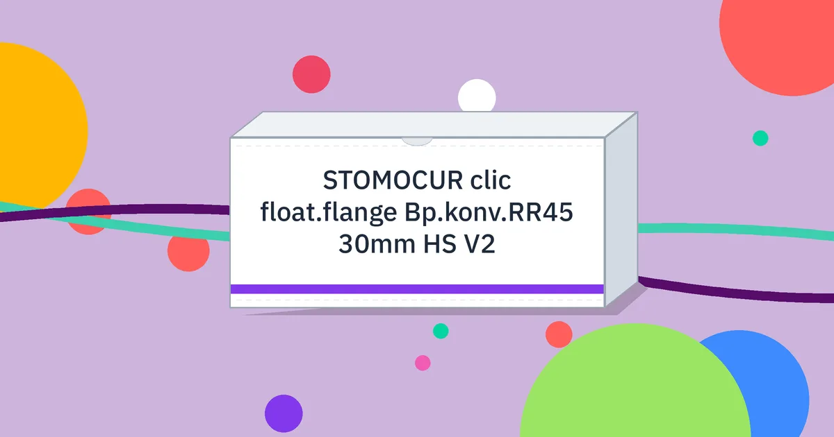 Symbolbild: Packung mit der Aufschrift STOMOCUR clic float.flange Bp.konv.RR45 30mm HS V2 (PZN 06716656) – Verfügbarkeit und Bezug in Apotheken in Frankfurt am Main