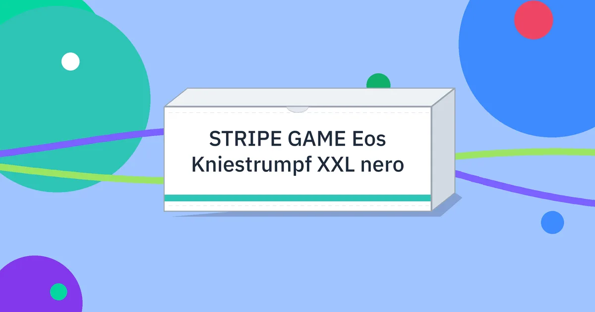 Symbolbild: Packung mit der Aufschrift STRIPE GAME Eos Kniestrumpf XXL nero (PZN 20719615) – Verfügbarkeit und Bezug in Apotheken in Frankfurt am Main