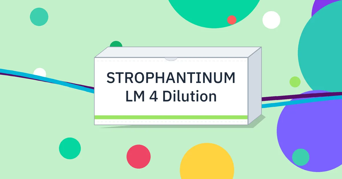 Symbolbild: Packung mit der Aufschrift STROPHANTINUM LM 4 Dilution (PZN 13684371) – Verfügbarkeit und Bezug in Apotheken in Frankfurt am Main