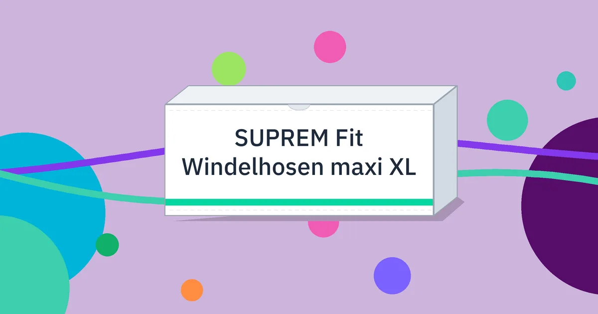 Symbolbild: Packung mit der Aufschrift SUPREM Fit Windelhosen maxi XL (PZN 08835425) – Verfügbarkeit und Bezug in Apotheken in Frankfurt am Main