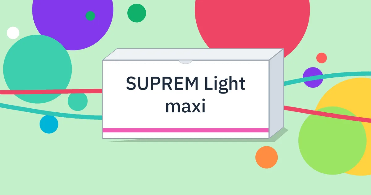 Symbolbild: Packung mit der Aufschrift SUPREM Light maxi (PZN 08835974) – Verfügbarkeit und Bezug in Apotheken in Frankfurt am Main