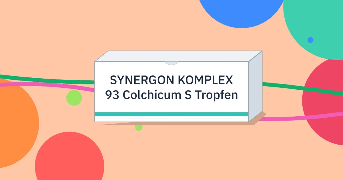 Symbolbild: Packung mit der Aufschrift SYNERGON KOMPLEX 93 Colchicum S Tropfen (PZN 03633823) – Verfügbarkeit und Bezug in Apotheken in Frankfurt am Main
