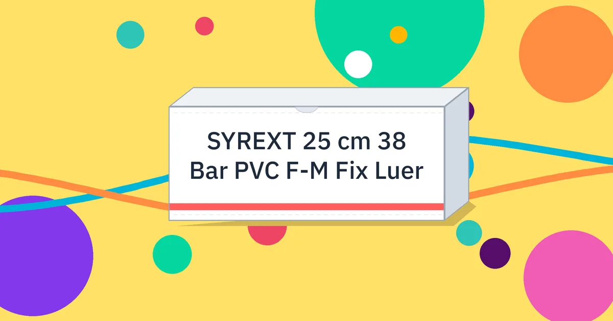 Symbolbild: Packung mit der Aufschrift SYREXT 25 cm 38 Bar PVC F-M Fix Luer (PZN 17897885) – Verfügbarkeit und Bezug in Apotheken in Frankfurt am Main