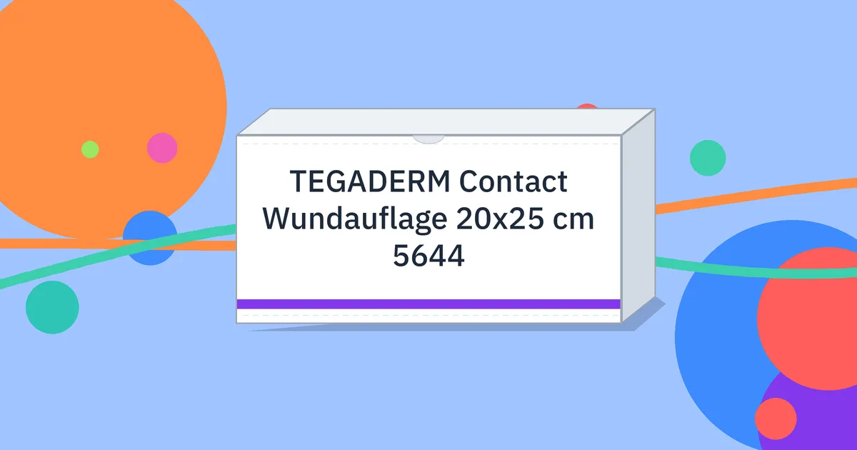 Symbolbild: Packung mit der Aufschrift TEGADERM Contact Wundauflage 20x25 cm 5644 (PZN 09008339) – Verfügbarkeit und Bezug in Apotheken in Frankfurt am Main