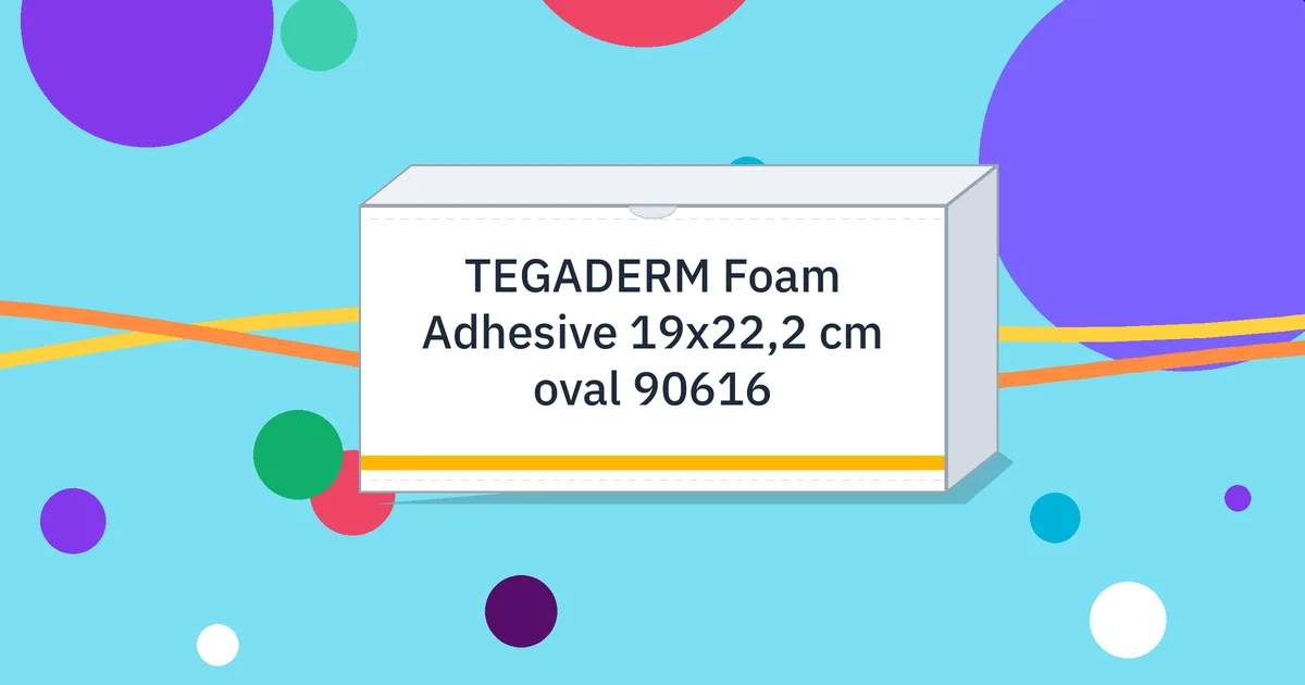 Symbolbild: Packung mit der Aufschrift TEGADERM Foam Adhesive 19x22,2 cm oval 90616 (PZN 12143271) – Verfügbarkeit und Bezug in Apotheken in Frankfurt am Main