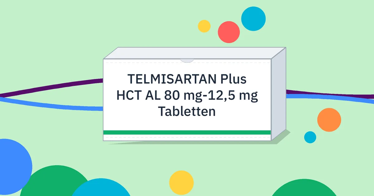 Symbolbild: Packung mit der Aufschrift TELMISARTAN Plus HCT AL 80 mg-12,5 mg Tabletten (PZN 07198815) – Verfügbarkeit und Bezug in Apotheken in Frankfurt am Main