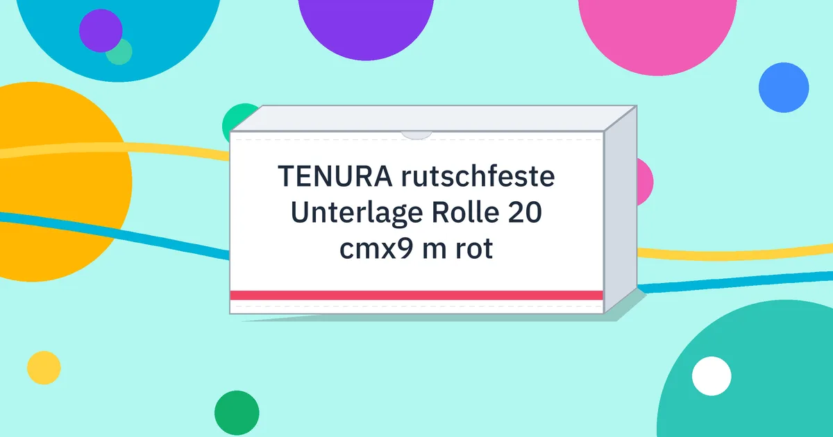 Symbolbild: Packung mit der Aufschrift TENURA rutschfeste Unterlage Rolle 20 cmx9 m rot (PZN 09669667) – Verfügbarkeit und Bezug in Apotheken in Frankfurt am Main