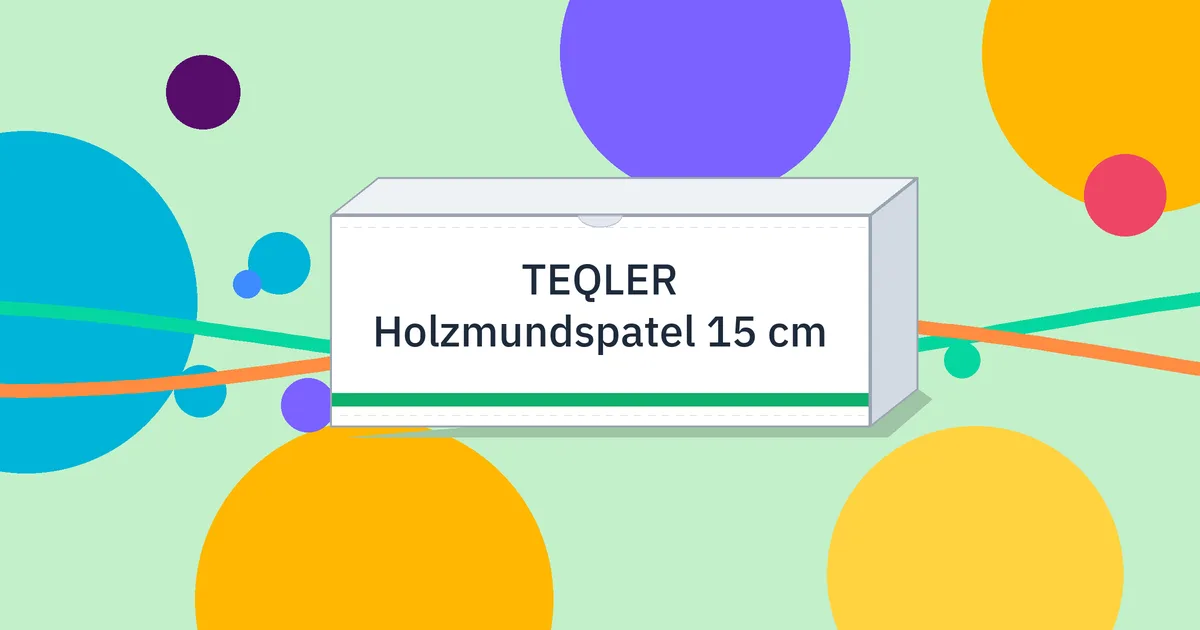 Symbolbild: Packung mit der Aufschrift TEQLER Holzmundspatel 15 cm (PZN 17527510) – Verfügbarkeit und Bezug in Apotheken in Frankfurt am Main