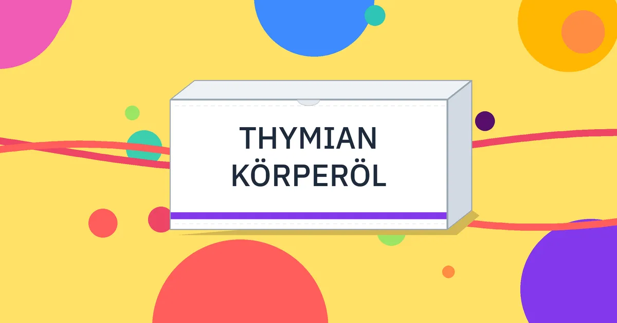 Symbolbild: Packung mit der Aufschrift THYMIAN KÖRPERÖL (PZN 03435968) – Verfügbarkeit und Bezug in Apotheken in Frankfurt am Main