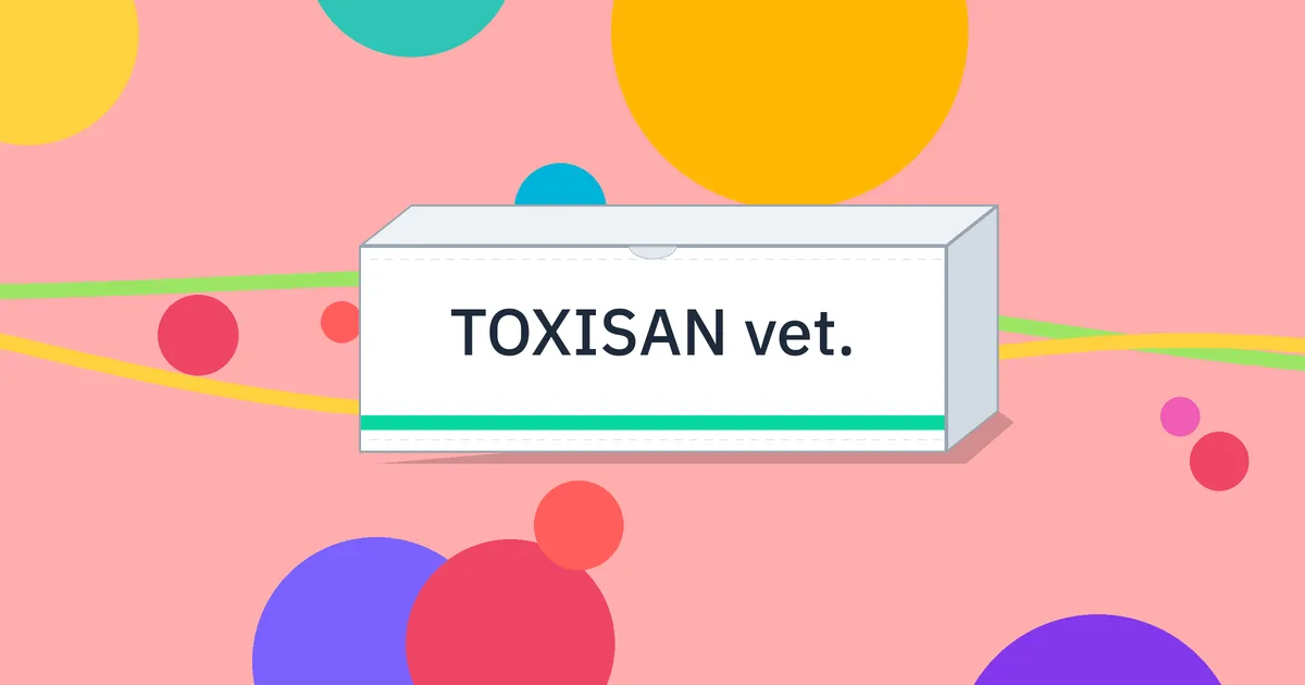 Symbolbild: Packung mit der Aufschrift TOXISAN vet. (PZN 10296668) – Verfügbarkeit und Bezug in Apotheken in Frankfurt am Main