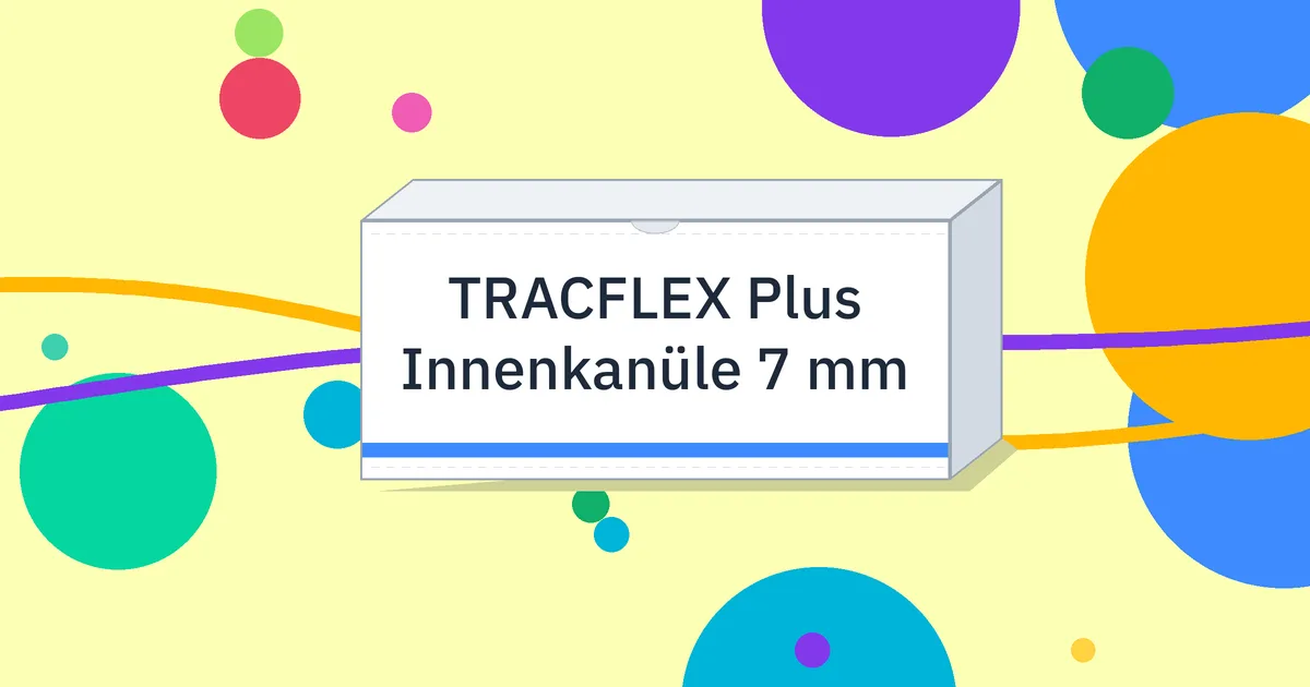 Symbolbild: Packung mit der Aufschrift TRACFLEX Plus Innenkanüle 7 mm (PZN 05538678) – Verfügbarkeit und Bezug in Apotheken in Frankfurt am Main