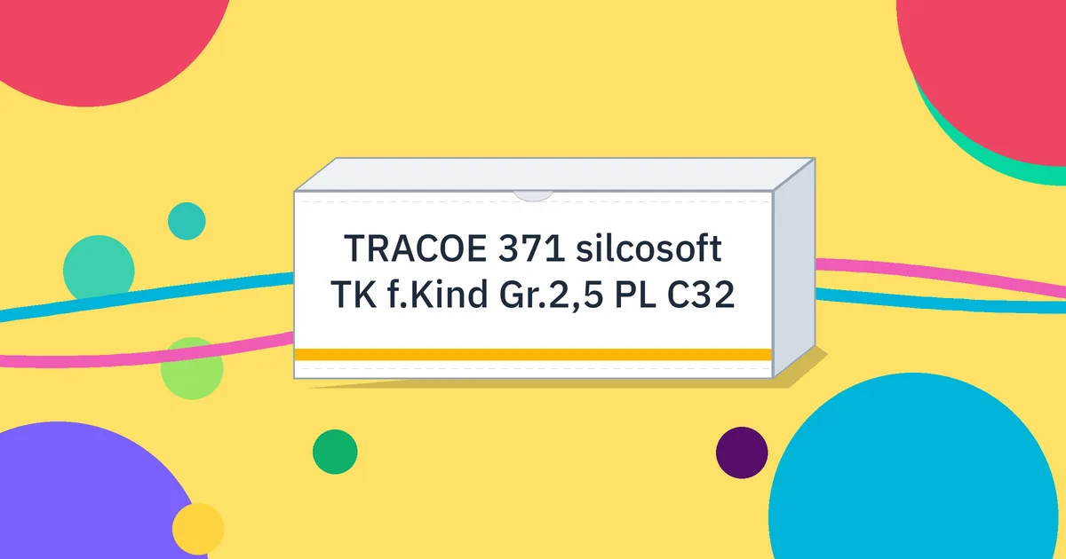 Symbolbild: Packung mit der Aufschrift TRACOE 371 silcosoft TK f.Kind Gr.2,5 PL C32 (PZN 14314908) – Verfügbarkeit und Bezug in Apotheken in Frankfurt am Main