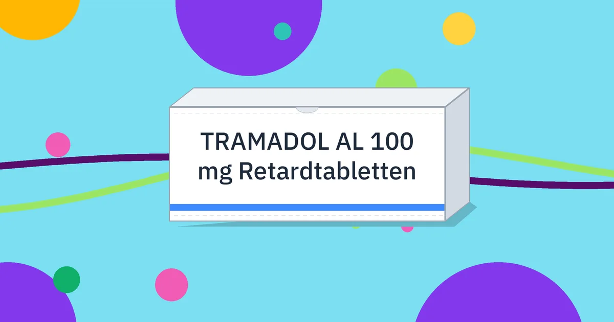 Symbolbild: Packung mit der Aufschrift TRAMADOL AL 100 mg Retardtabletten (PZN 02765936) – Verfügbarkeit und Bezug in Apotheken in Frankfurt am Main