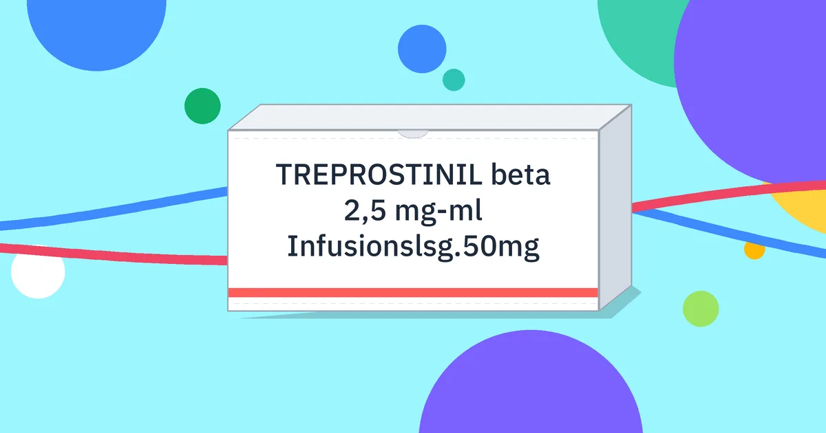 Symbolbild: Packung mit der Aufschrift TREPROSTINIL beta 2,5 mg-ml Infusionslsg.50mg (PZN 14407107) – Verfügbarkeit und Bezug in Apotheken in Frankfurt am Main