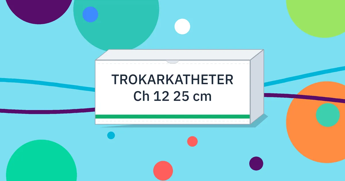 Symbolbild: Packung mit der Aufschrift TROKARKATHETER Ch 12 25 cm (PZN 10033874) – Verfügbarkeit und Bezug in Apotheken in Frankfurt am Main