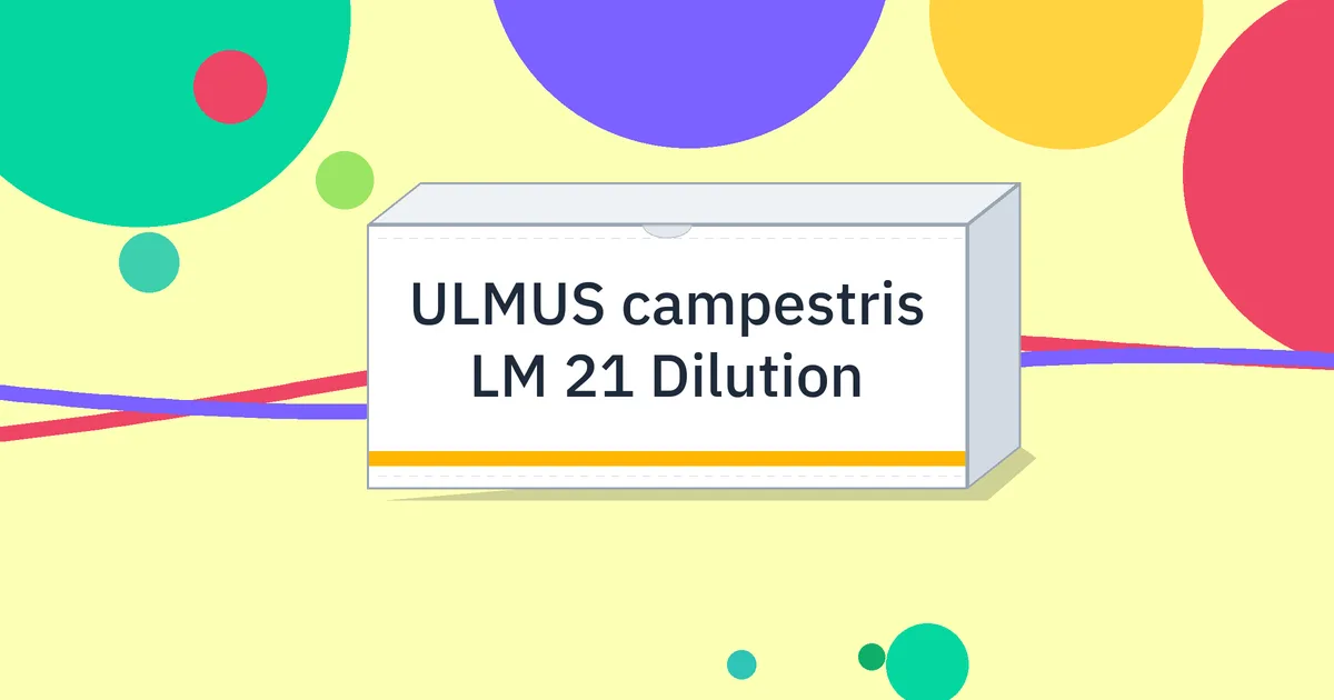 Symbolbild: Packung mit der Aufschrift ULMUS campestris LM 21 Dilution (PZN 13255405) – Verfügbarkeit und Bezug in Apotheken in Frankfurt am Main