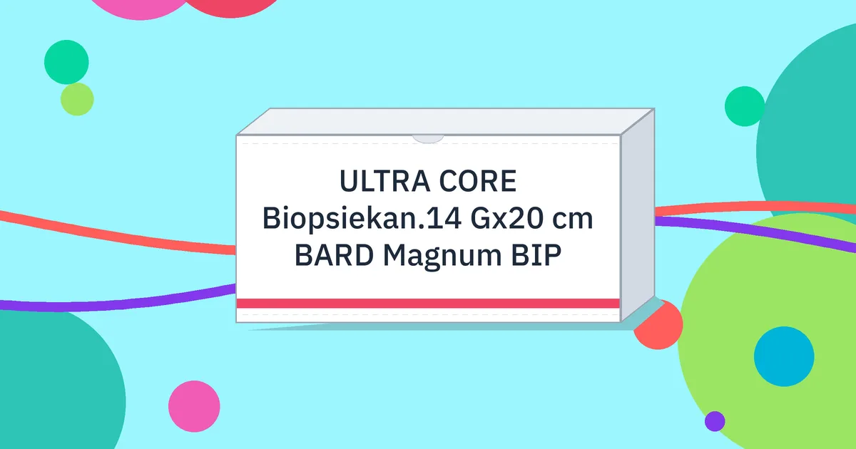 Symbolbild: Packung mit der Aufschrift ULTRA CORE Biopsiekan.14 Gx20 cm BARD Magnum BIP (PZN 04507138) – Verfügbarkeit und Bezug in Apotheken in Frankfurt am Main