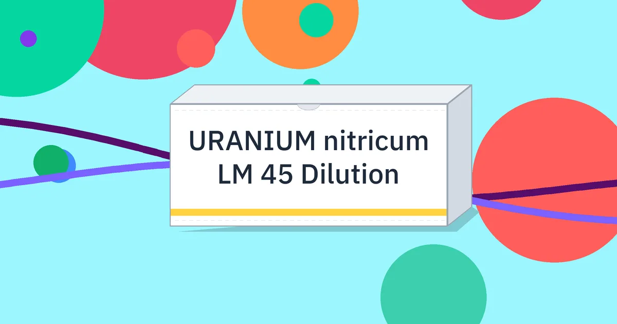 Symbolbild: Packung mit der Aufschrift URANIUM nitricum LM 45 Dilution (PZN 13256505) – Verfügbarkeit und Bezug in Apotheken in Frankfurt am Main