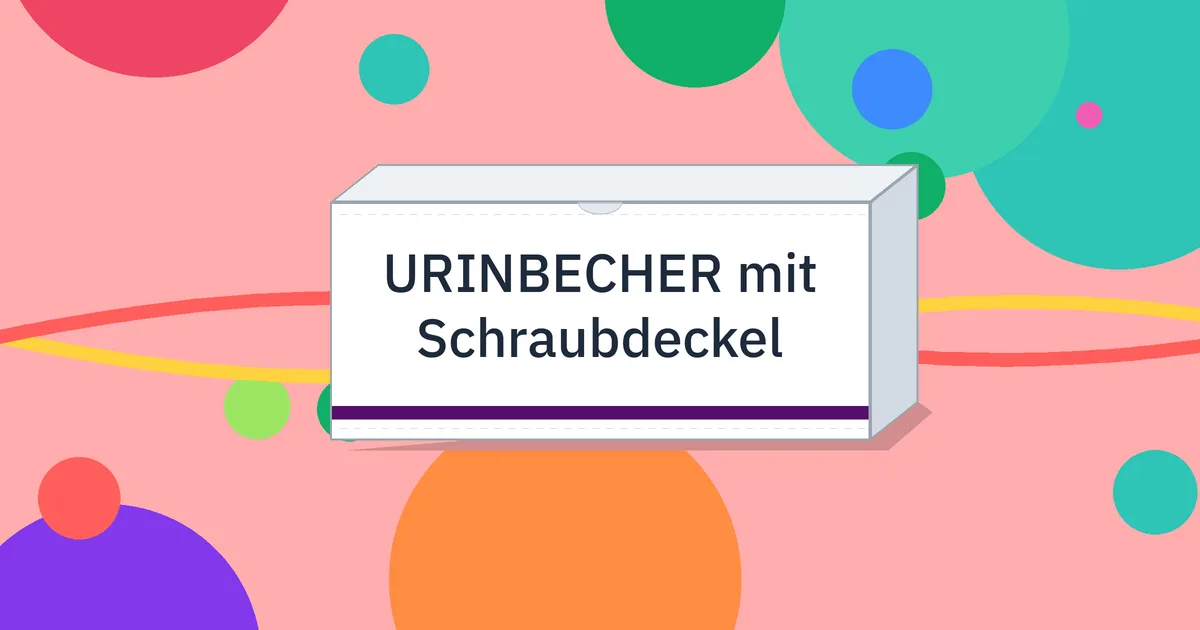 Symbolbild: Packung mit der Aufschrift URINBECHER mit Schraubdeckel (PZN 01040438) – Verfügbarkeit und Bezug in Apotheken in Frankfurt am Main