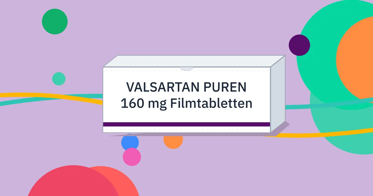 Symbolbild: Packung mit der Aufschrift VALSARTAN PUREN 160 mg Filmtabletten (PZN 18429181) – Verfügbarkeit und Bezug in Apotheken in Frankfurt am Main