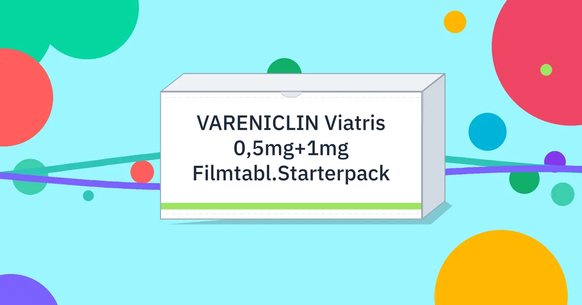 Symbolbild: Packung mit der Aufschrift VARENICLIN Viatris 0,5mg+1mg Filmtabl.Starterpack (PZN 19993972) – Verfügbarkeit und Bezug in Apotheken in Frankfurt am Main