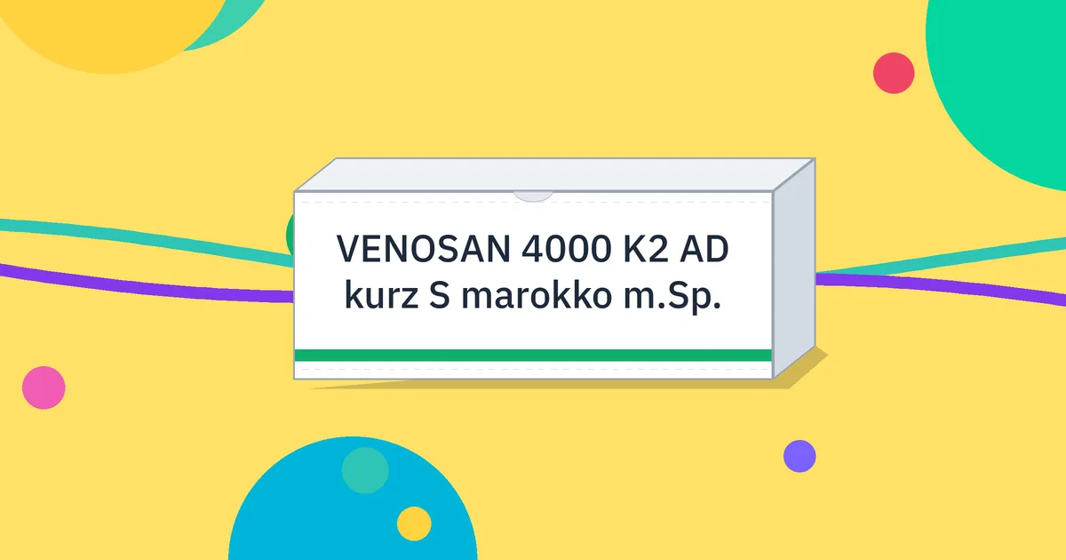 Symbolbild: Packung mit der Aufschrift VENOSAN 4000 K2 AD kurz S marokko m.Sp. (PZN 14425625) – Verfügbarkeit und Bezug in Apotheken in Frankfurt am Main