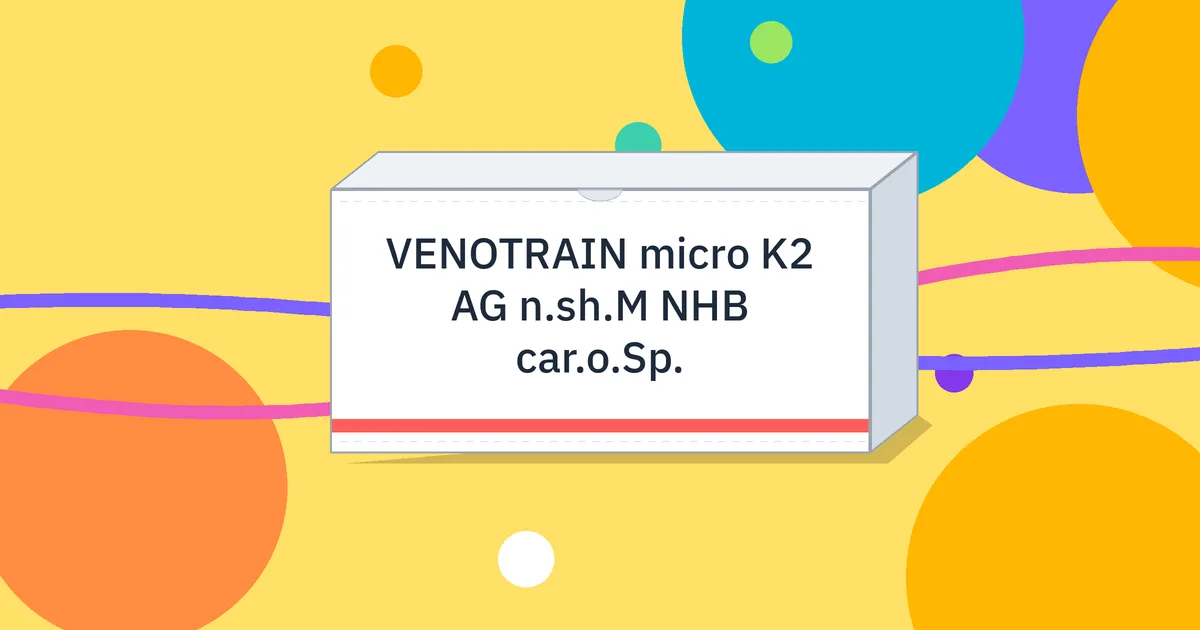 Symbolbild: Packung mit der Aufschrift VENOTRAIN micro K2 AG n.sh.M NHB car.o.Sp. (PZN 02376442) – Verfügbarkeit und Bezug in Apotheken in Frankfurt am Main