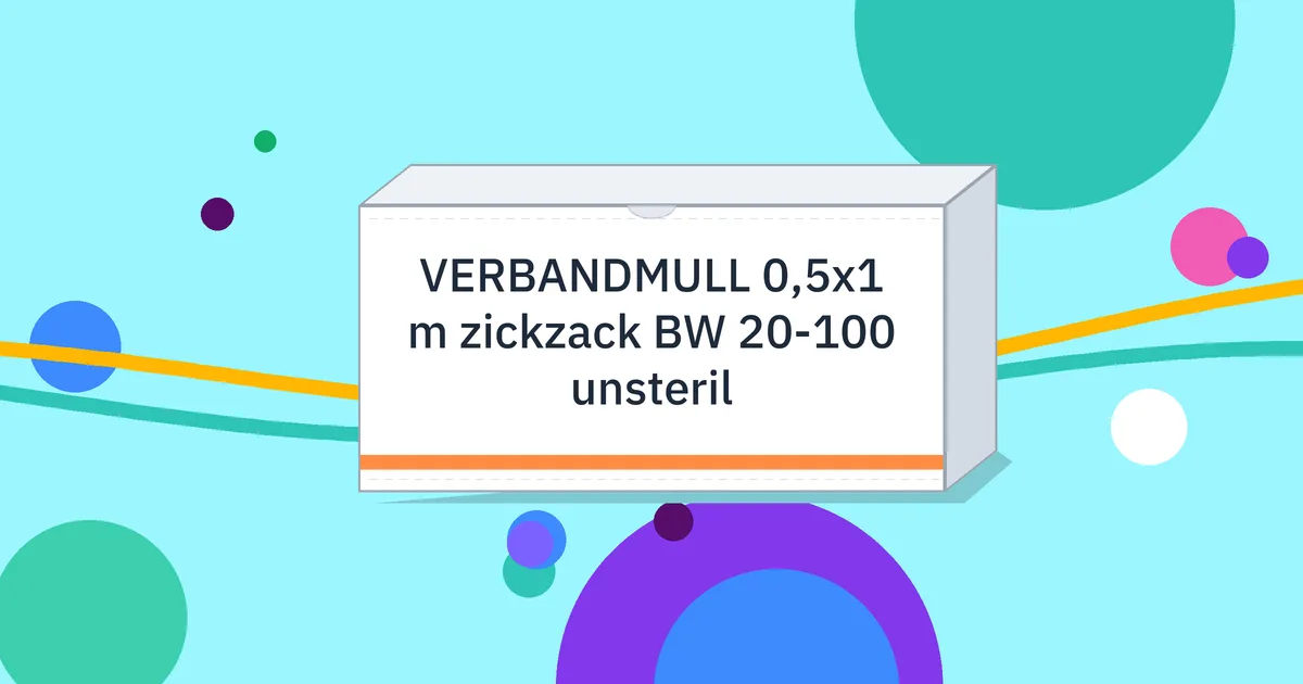 Symbolbild: Packung mit der Aufschrift VERBANDMULL 0,5x1 m zickzack BW 20-100 unsteril (PZN 04046536) – Verfügbarkeit und Bezug in Apotheken in Frankfurt am Main