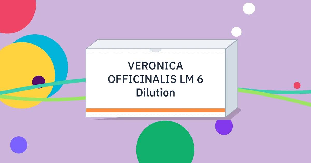 Symbolbild: Packung mit der Aufschrift VERONICA OFFICINALIS LM 6 Dilution (PZN 13269755) – Verfügbarkeit und Bezug in Apotheken in Frankfurt am Main