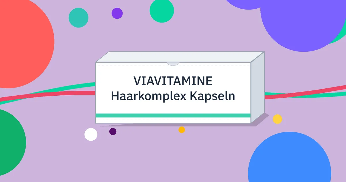 Symbolbild: Packung mit der Aufschrift VIAVITAMINE Haarkomplex Kapseln (PZN 08880354) – Verfügbarkeit und Bezug in Apotheken in Frankfurt am Main