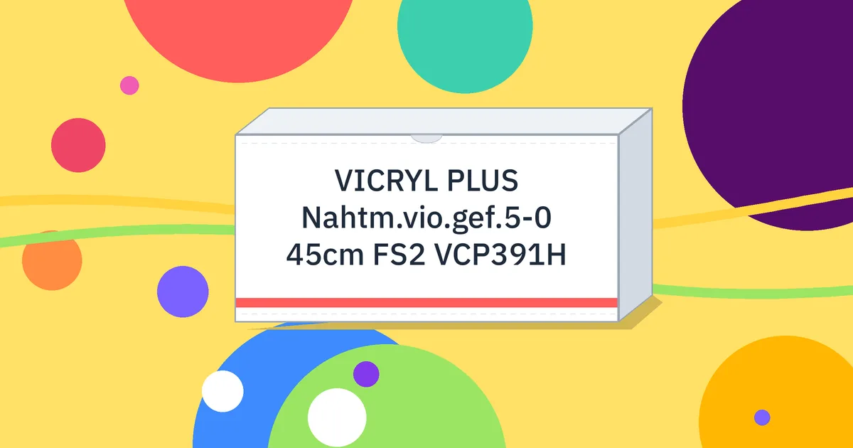 Symbolbild: Packung mit der Aufschrift VICRYL PLUS Nahtm.vio.gef.5-0 45cm FS2 VCP391H (PZN 20390842) – Verfügbarkeit und Bezug in Apotheken in Frankfurt am Main