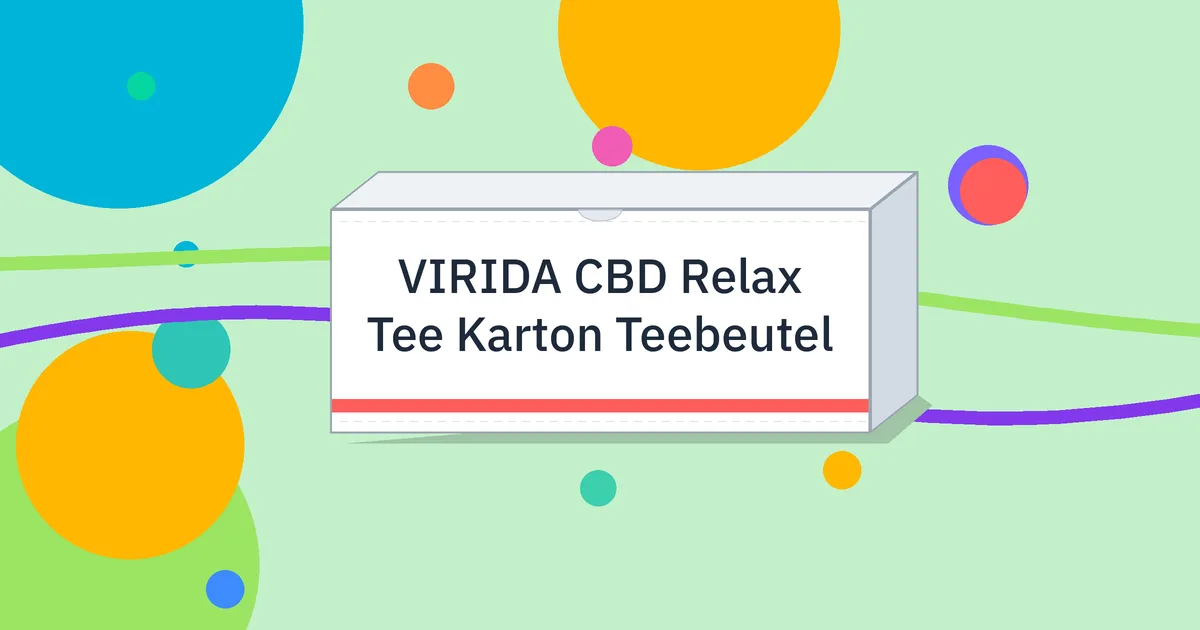 Symbolbild: Packung mit der Aufschrift VIRIDA CBD Relax Tee Karton Teebeutel (PZN 17536176) – Verfügbarkeit und Bezug in Apotheken in Frankfurt am Main