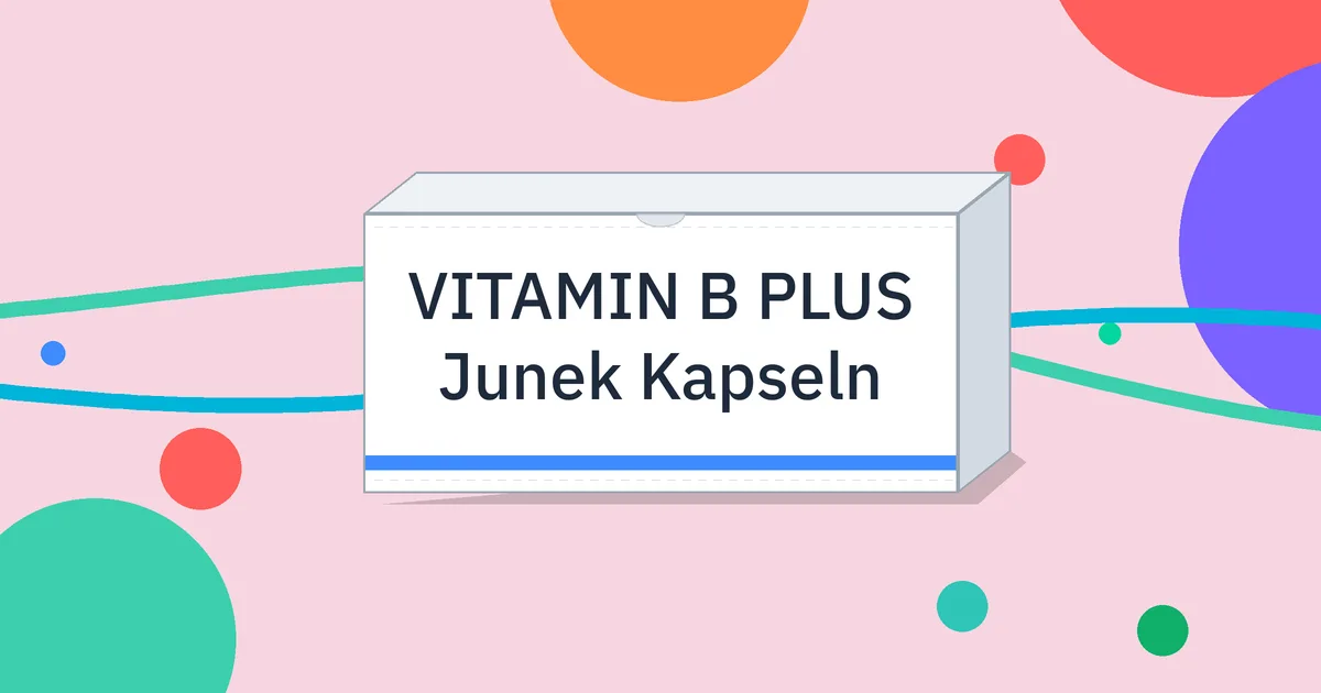 Symbolbild: Packung mit der Aufschrift VITAMIN B PLUS Junek Kapseln (PZN 12734144) – Verfügbarkeit und Bezug in Apotheken in Frankfurt am Main