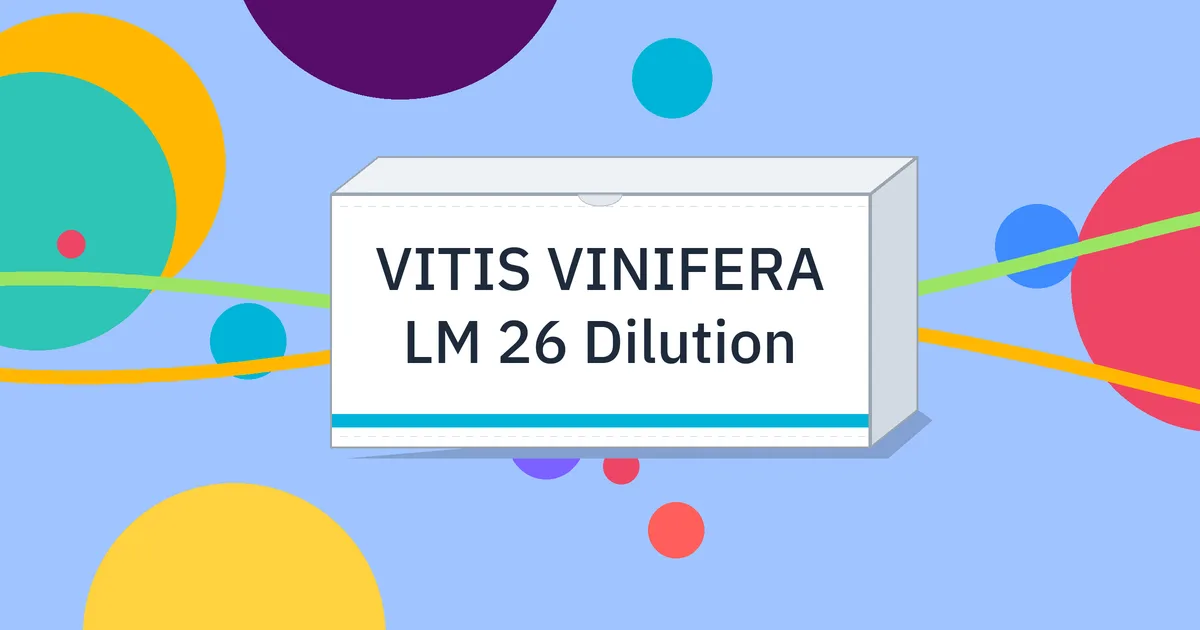Symbolbild: Packung mit der Aufschrift VITIS VINIFERA LM 26 Dilution (PZN 13280018) – Verfügbarkeit und Bezug in Apotheken in Frankfurt am Main