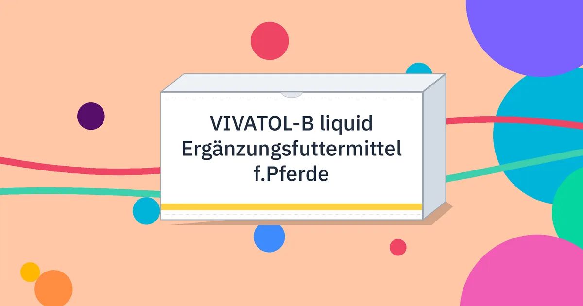 Symbolbild: Packung mit der Aufschrift VIVATOL-B liquid Ergänzungsfuttermittel f.Pferde (PZN 19536915) – Verfügbarkeit und Bezug in Apotheken in Frankfurt am Main
